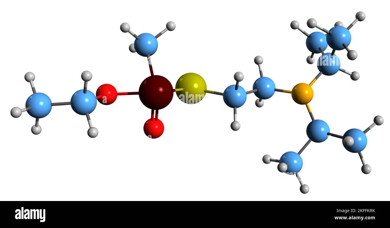 3D image of nerve agent VX skeletal formula - molecular chemical ...