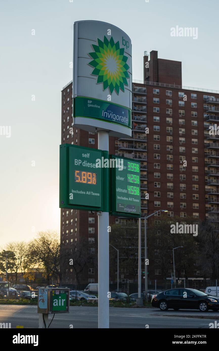 Diesel gas prices remain high and inventory levels are low at a BP gas ...