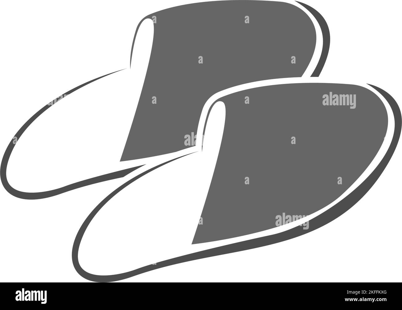 A pair of slippers isolated on the white background Stock Vector Image ...