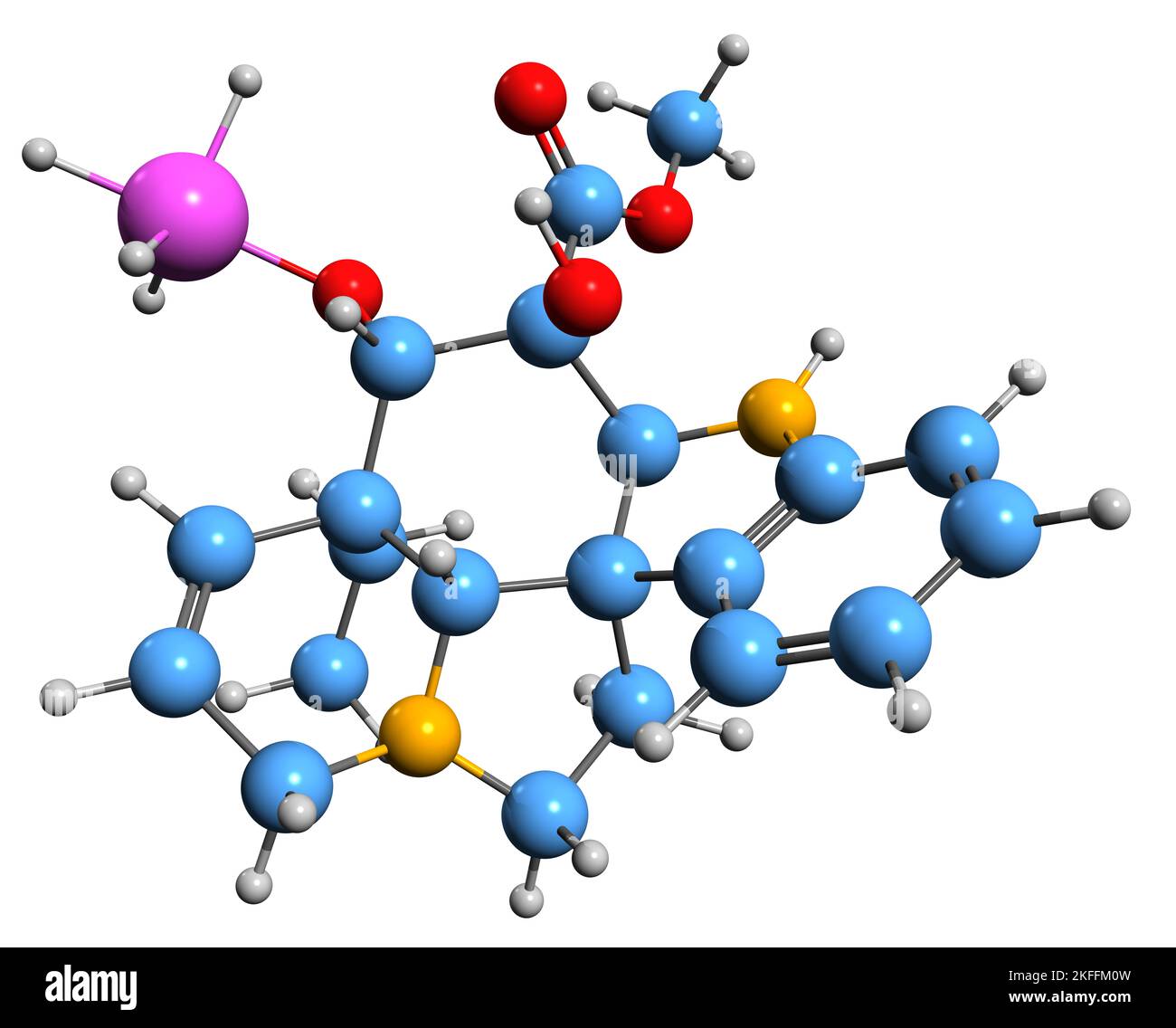 3D image of Vindoline skeletal formula - molecular chemical structure ...