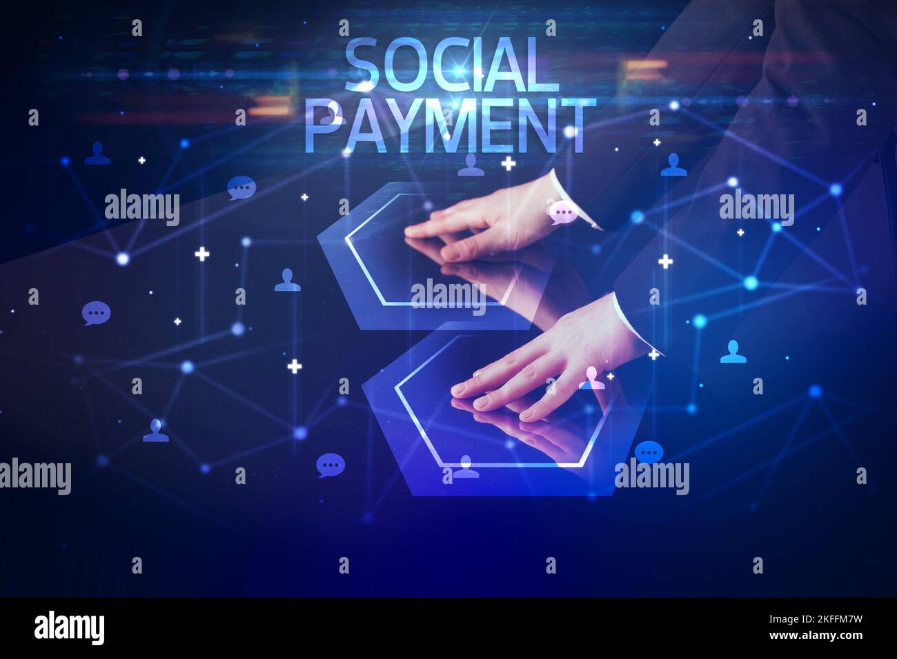 Navigating social networking with social icons Stock Photo - Alamy