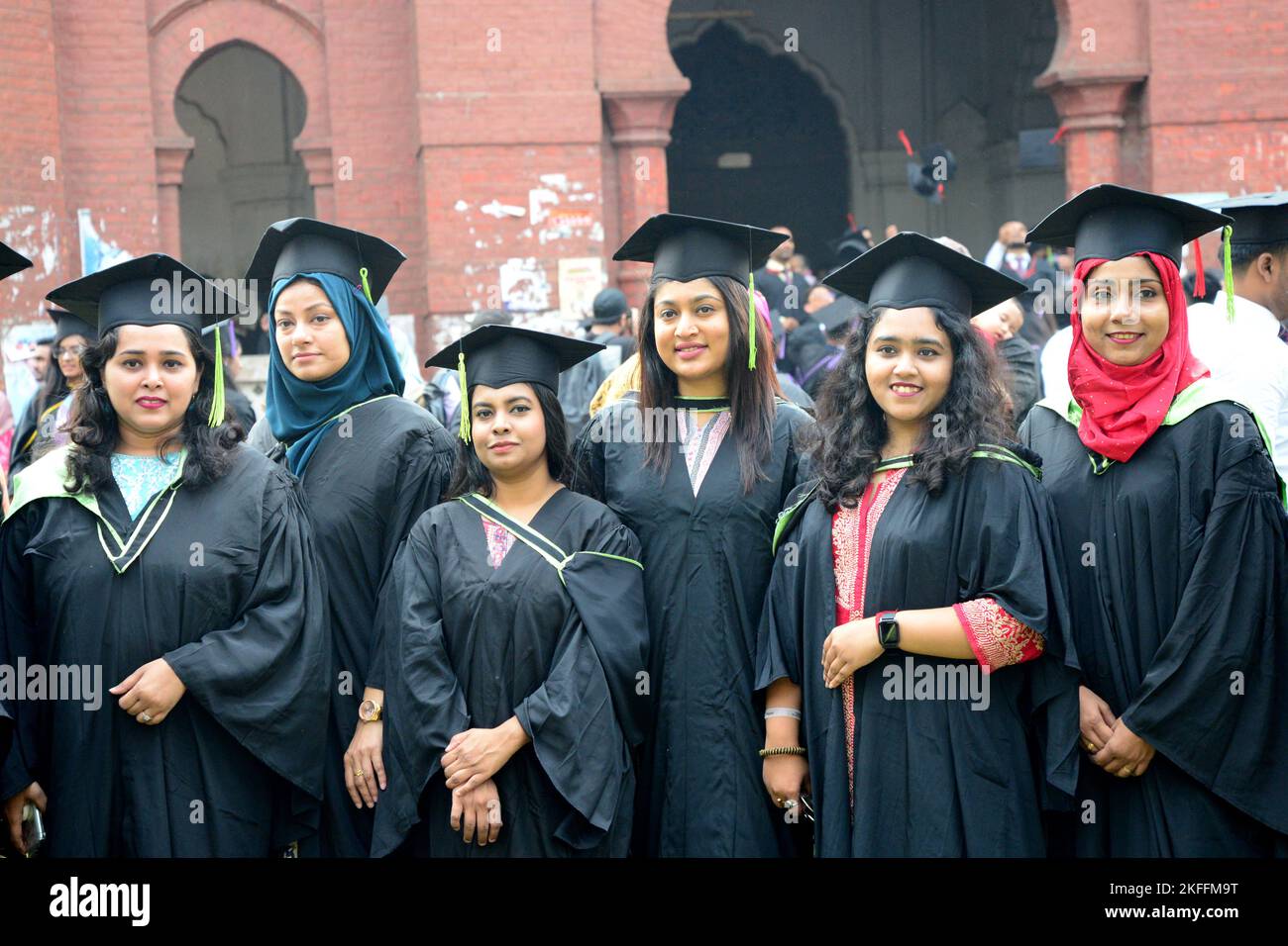Dhaka, Bangladesh, on November 18, 2022 A group of graduates expressing ...
