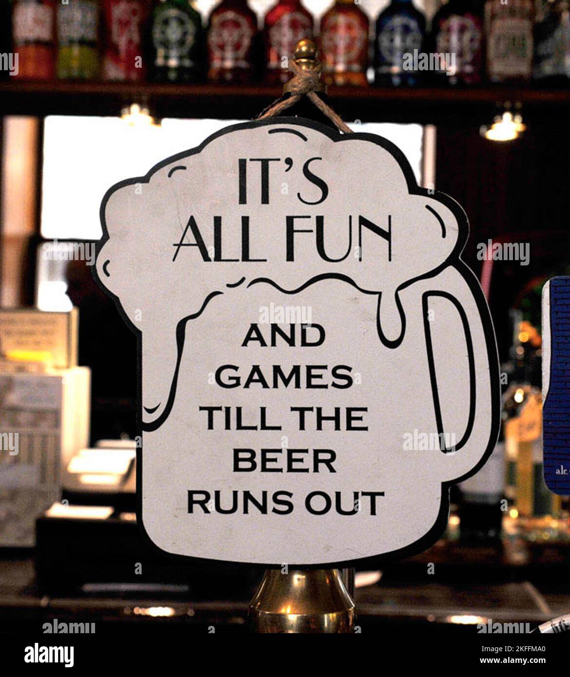 Beer Fun Sign Stock Photo - Alamy