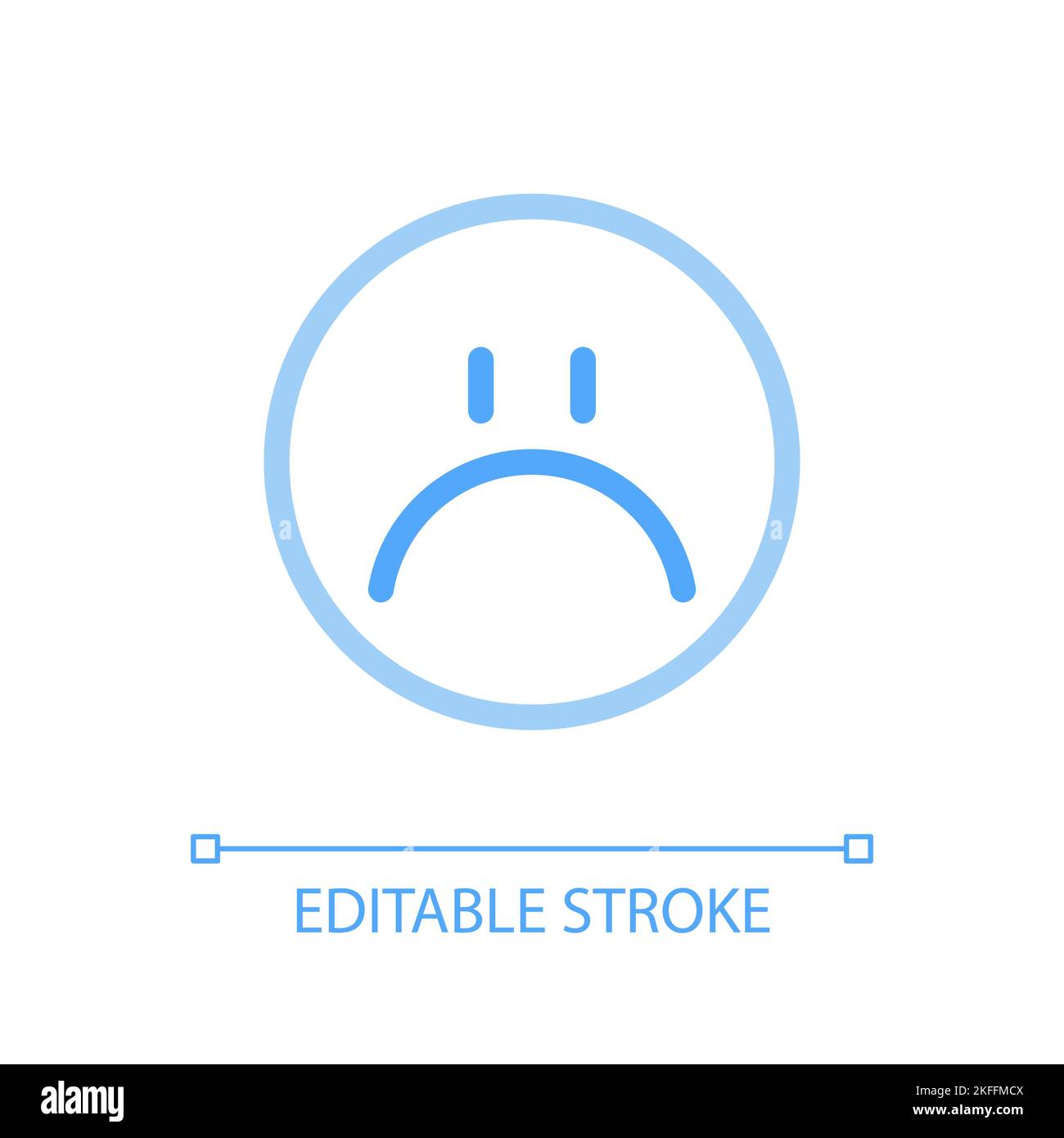 Sad emoji pixel perfect color linear ui icon Stock Vector Image & Art ...