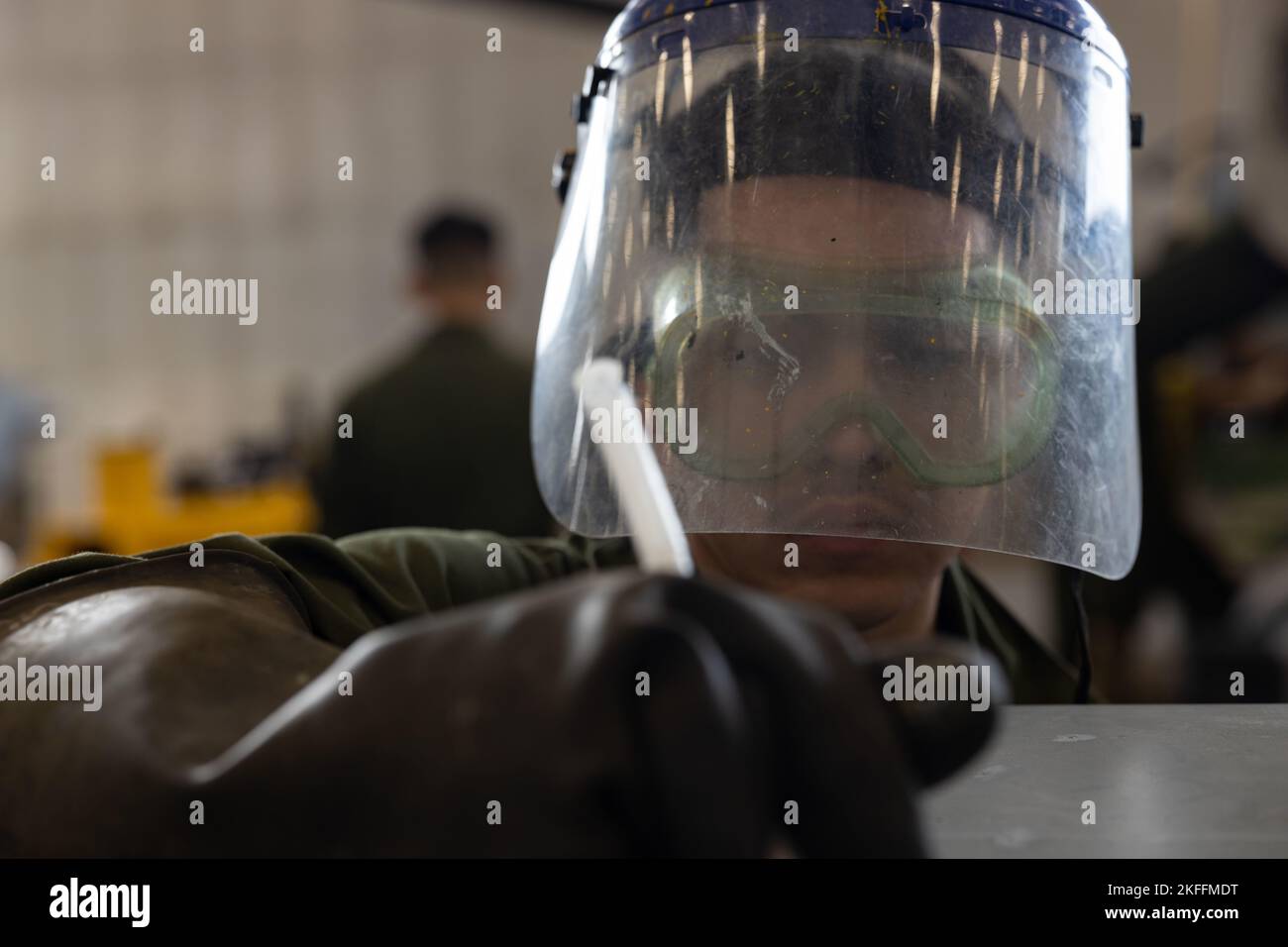 U.S. Marine Corps Lance Cpl. Matthew Zataray, airframe mechanic, Marine ...
