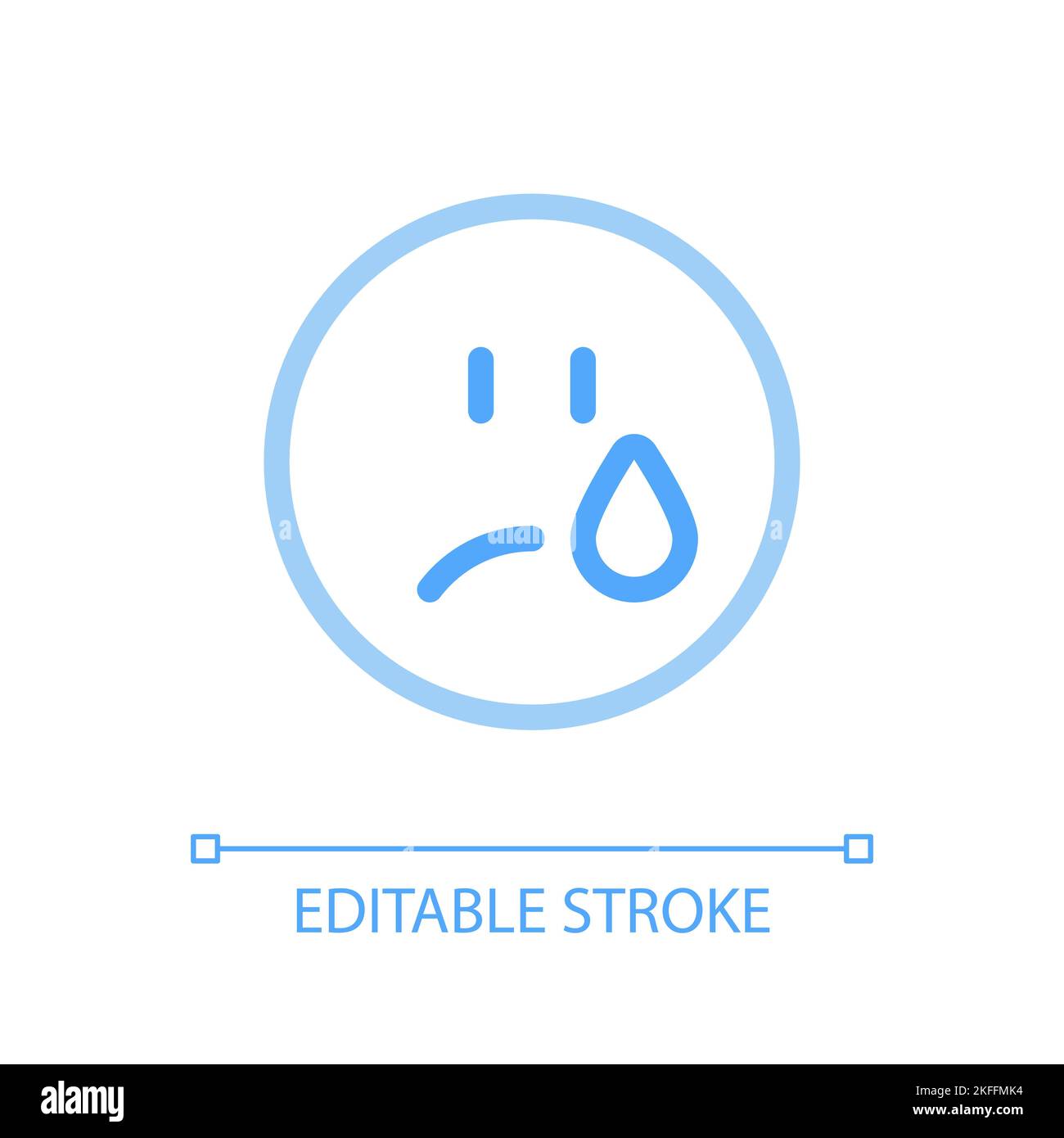 Crying emoji pixel perfect color linear ui icon Stock Vector Image ...