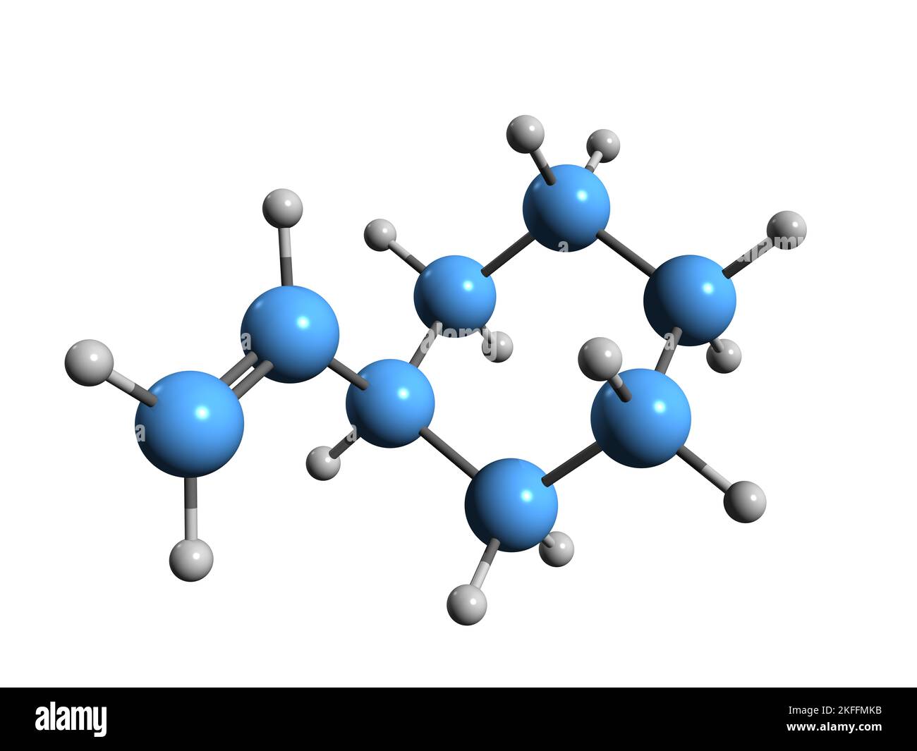 3D image of Vinylcyclohexane skeletal formula - molecular chemical ...