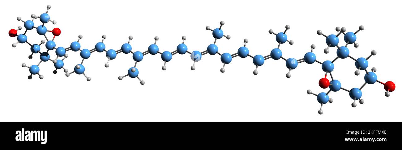 3D image of Violaxanthin skeletal formula - molecular chemical ...
