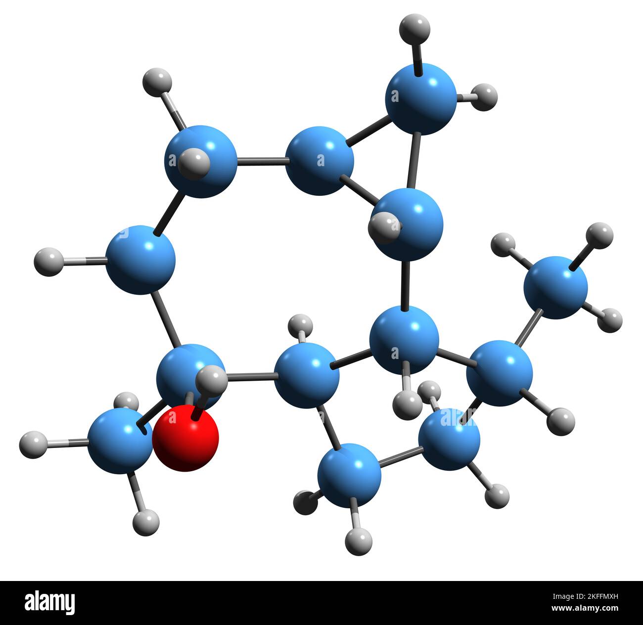 3D image of Viridiflorol skeletal formula - molecular chemical ...