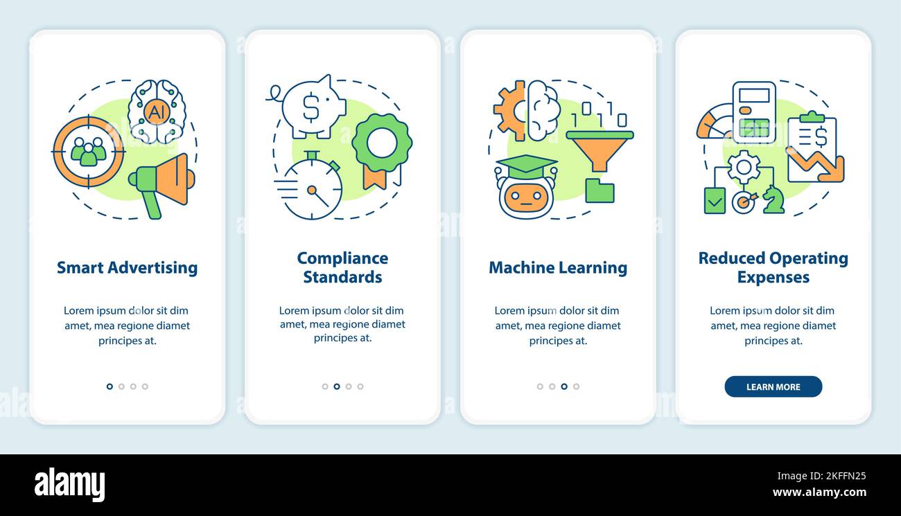 Benefits of data management systems onboarding mobile app screen Stock Vector Image & Art - Alamy