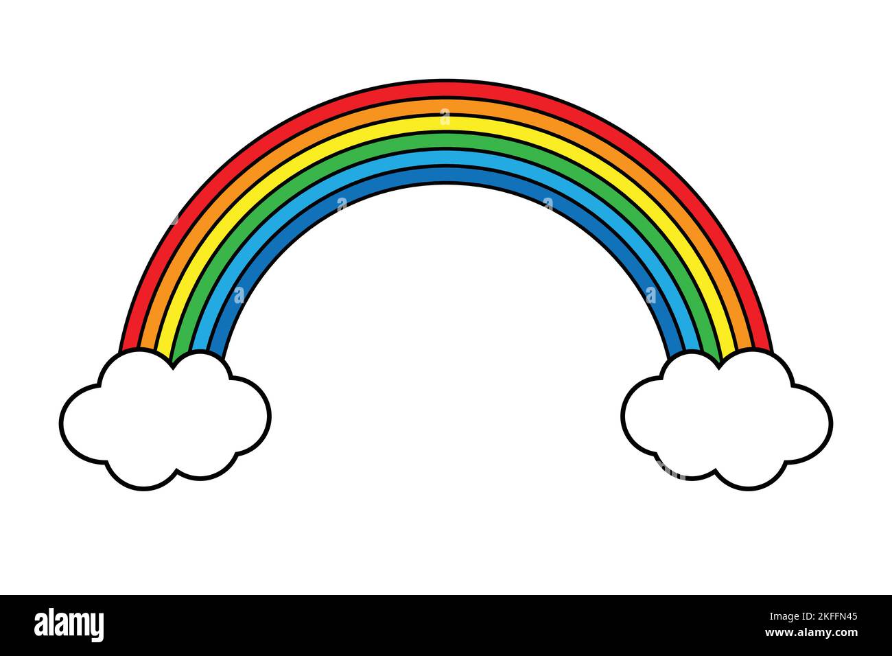 Cartoon magic rainbow for kids. Cute comic style Stock Vector Image ...