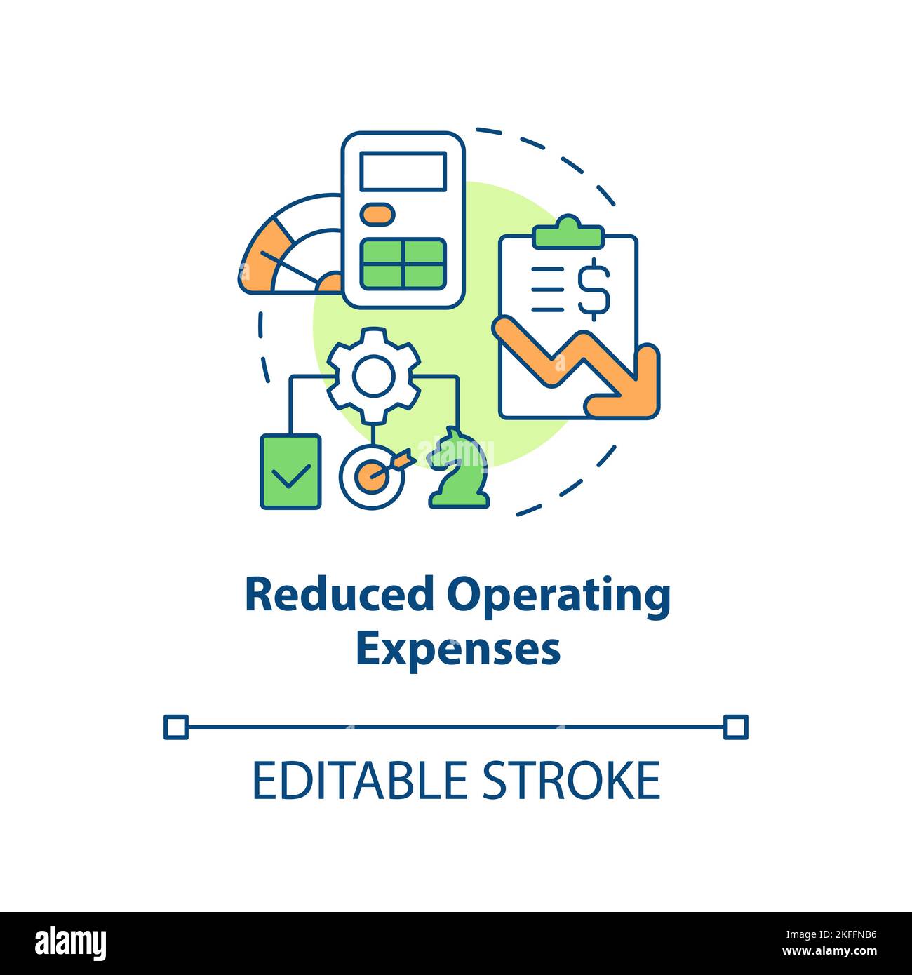 Reduced operating expenses concept icon Stock Vector Image & Art - Alamy