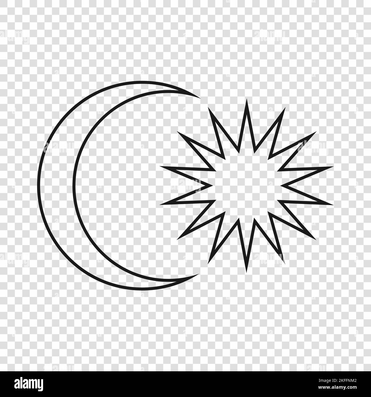 Thin line emblem of Malaysia. National symbol on transparent background ...