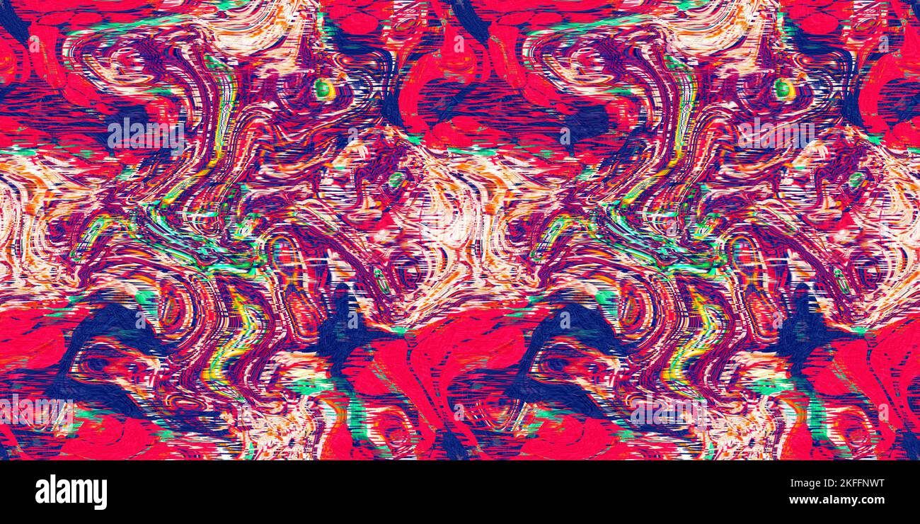 Vibrant pink distortion border. Bright colorful kitsch banner for fluid ...