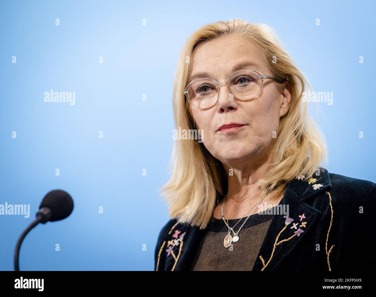 THE HAGUE - Deputy Prime Minister Sigrid Kaag speaks to the press ...