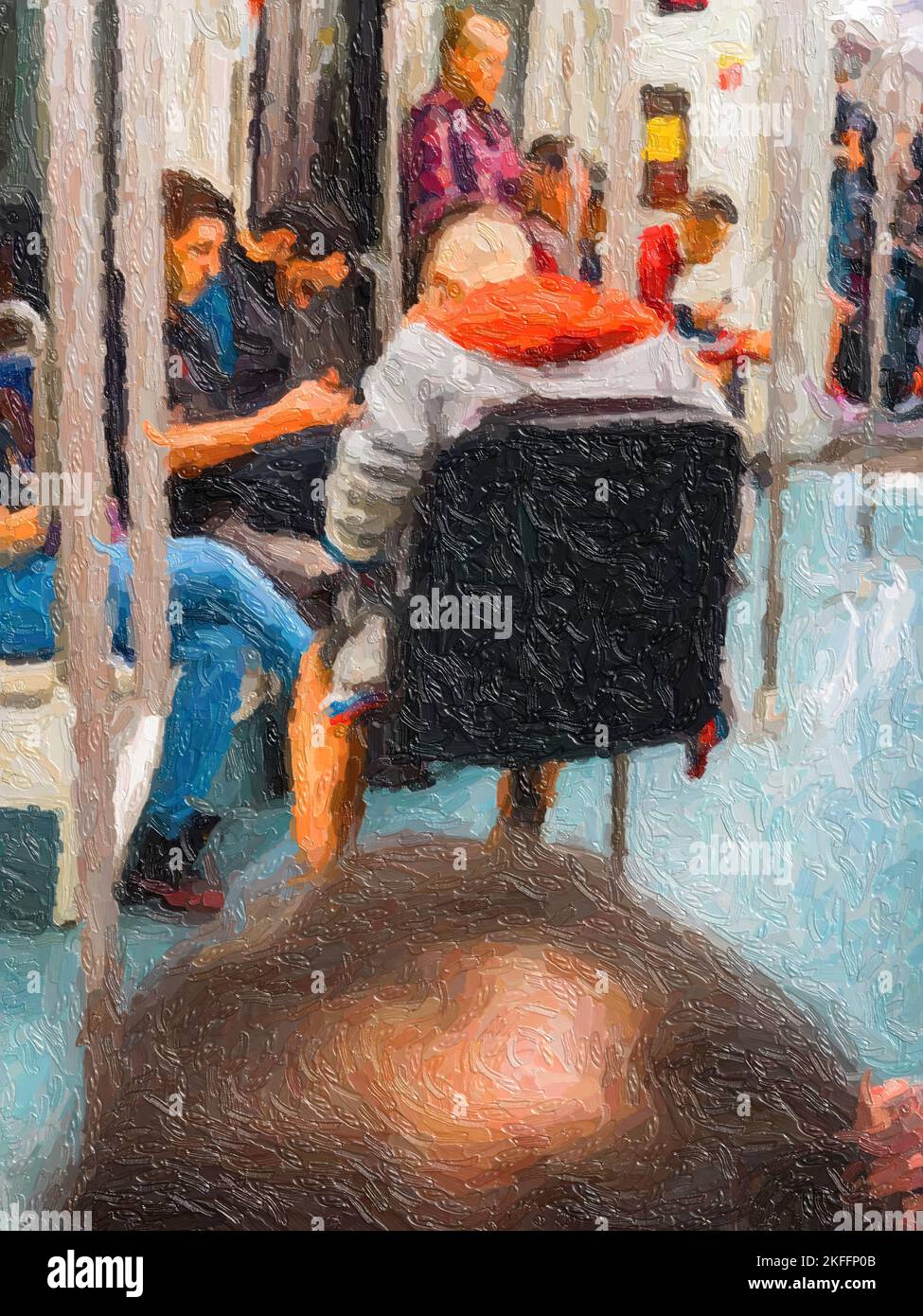 Hand drawn abstract painting on canvas with color texture of Large ...