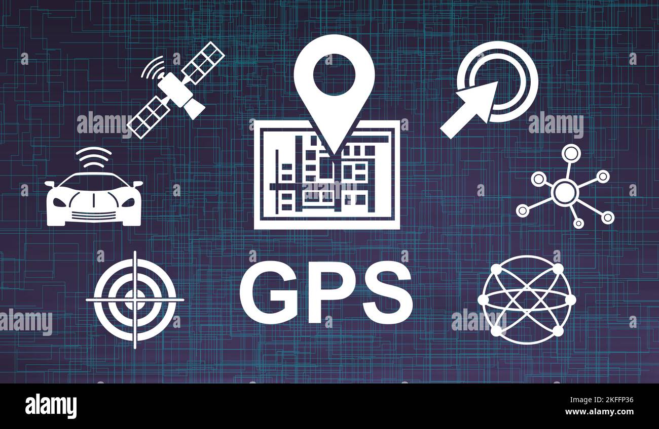 Illustration of a gps concept Stock Photo - Alamy