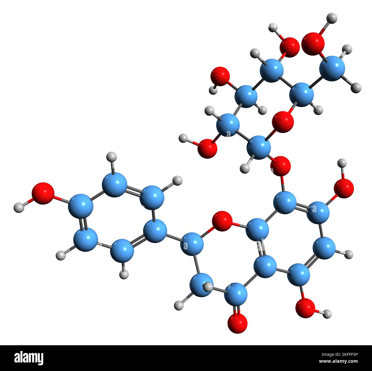 3D image of Vitexin skeletal formula - molecular chemical structure of ...