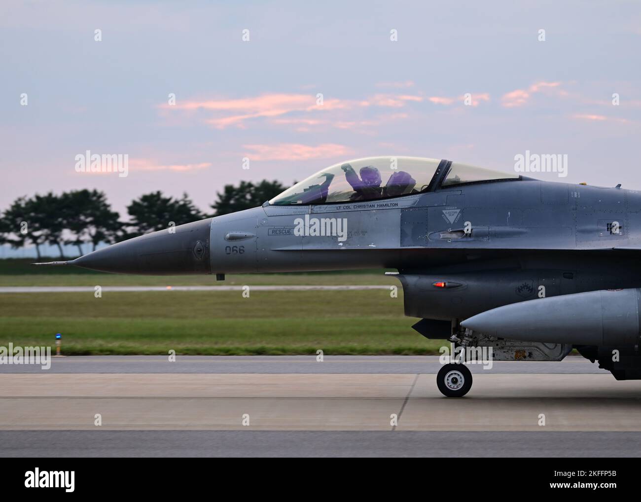 A pilot assigned to the 80th Fighter Squadron (FS) gives the “Crush ‘em ...