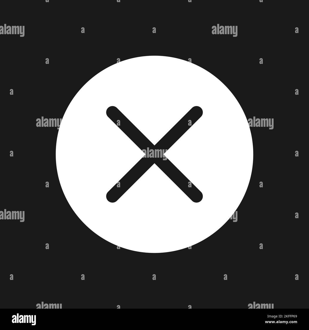 Cross in circle dark mode glyph ui icon Stock Vector Image & Art - Alamy