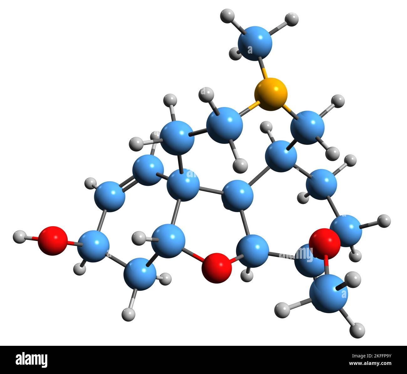 3D image of Galantamine skeletal formula - molecular chemical structure ...