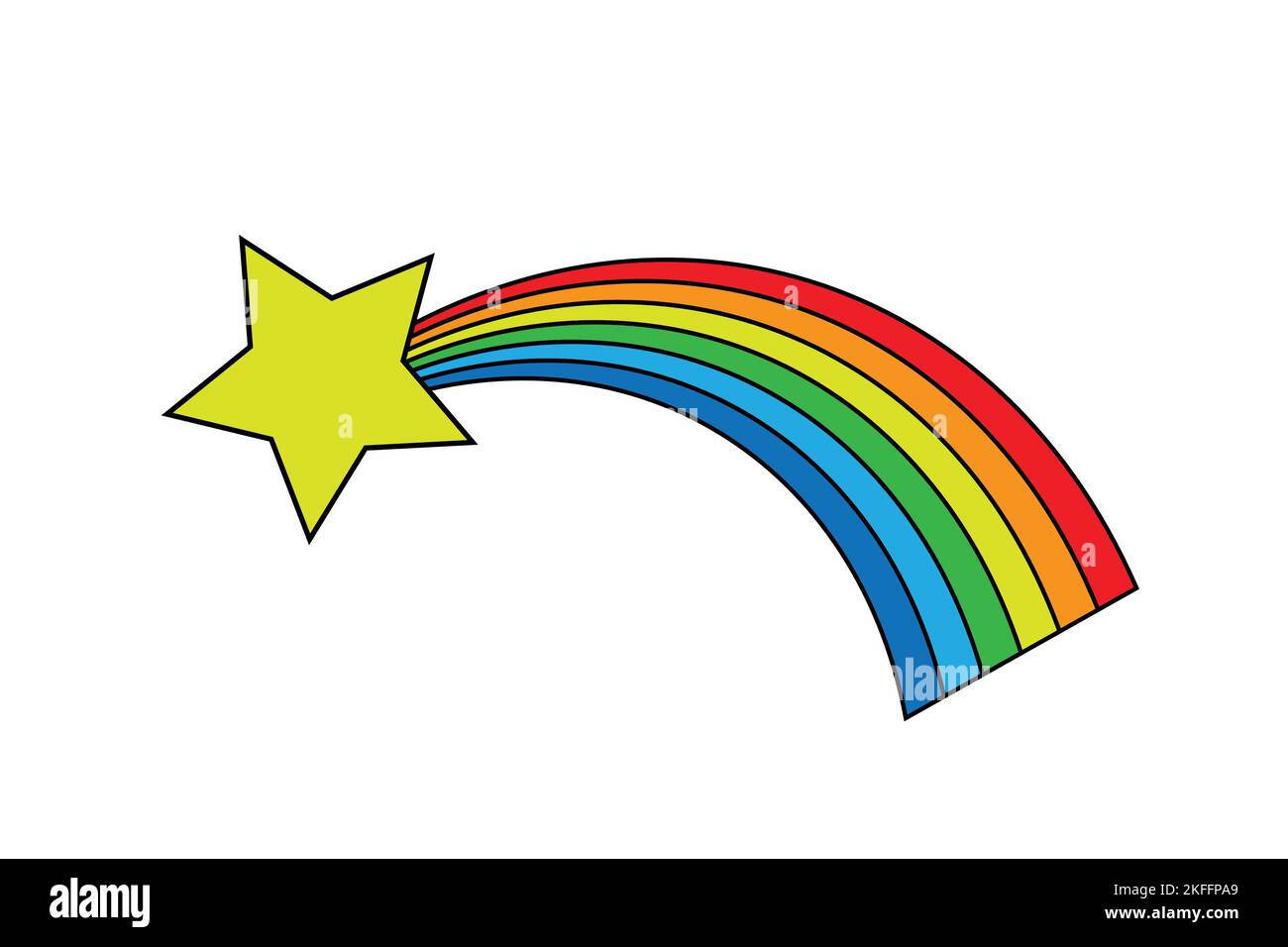 Cartoon magic rainbow star for kids. Cute comic style Stock Vector ...