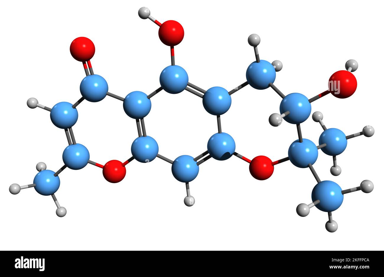 3D image of gamaudol skeletal formula - molecular chemical structure of ...