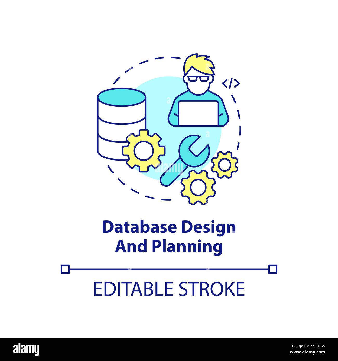 Database Design And Planning Concept Icon Stock Vector Image And Art Alamy 