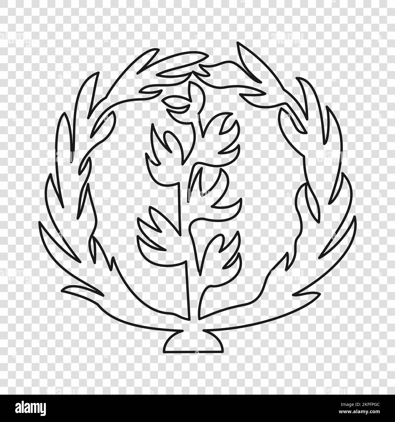 Thin line emblem of Eritrea. National symbol on transparent background ...