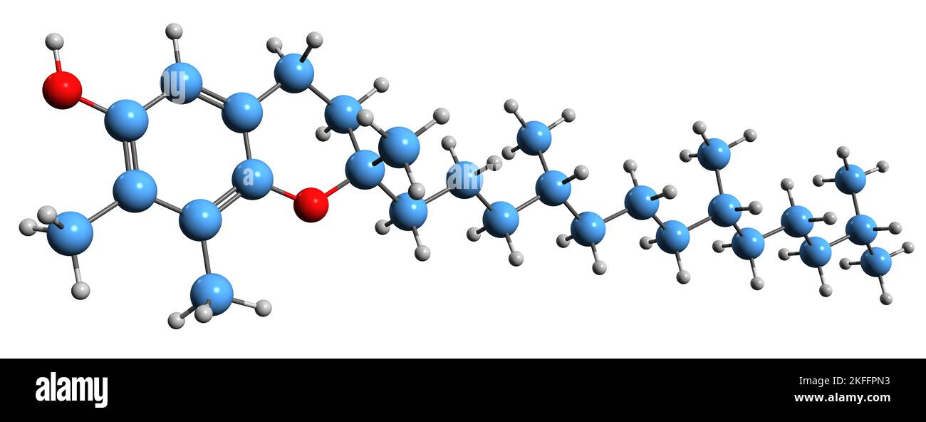 3D image of Vitamin E skeletal formula - molecular chemical structure ...