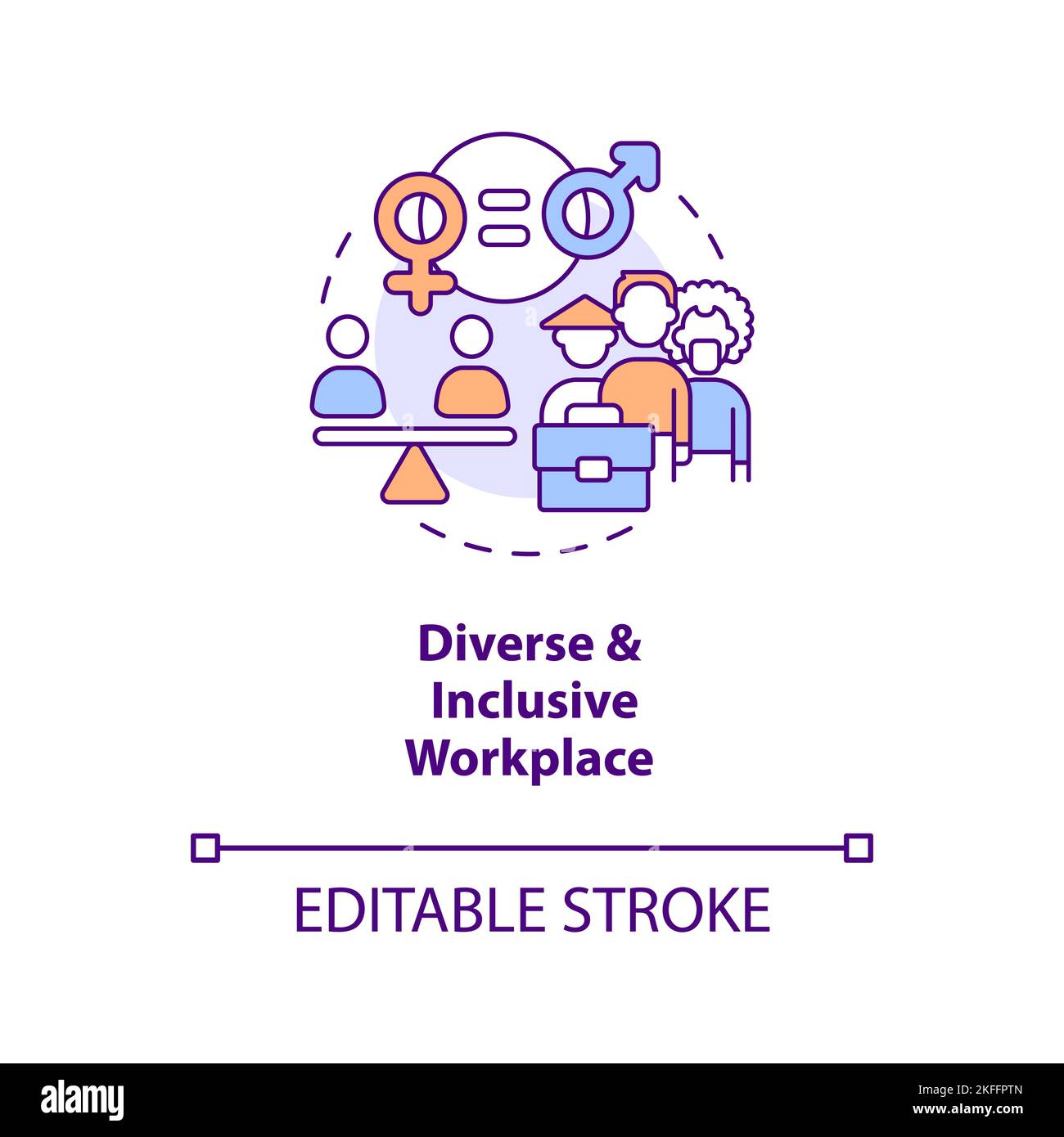 Diverse and inclusive workplace concept icon Stock Vector Image & Art ...
