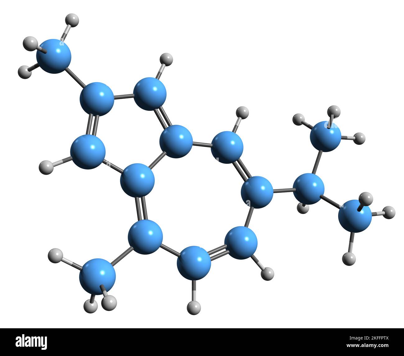 3D image of Guaiazulene skeletal formula - molecular chemical structure ...