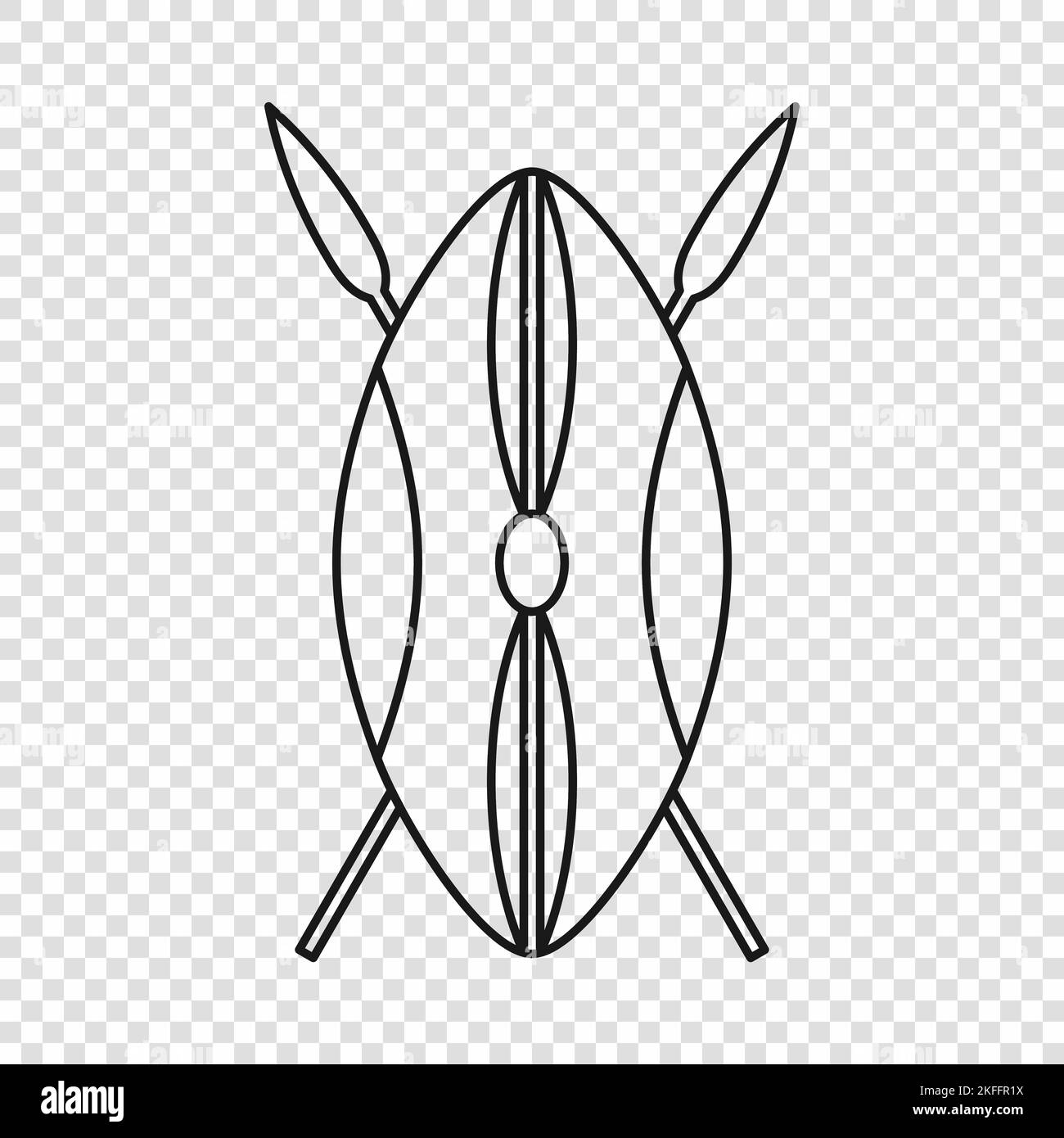 Thin line emblem of Kenya. National symbol on transparent background ...