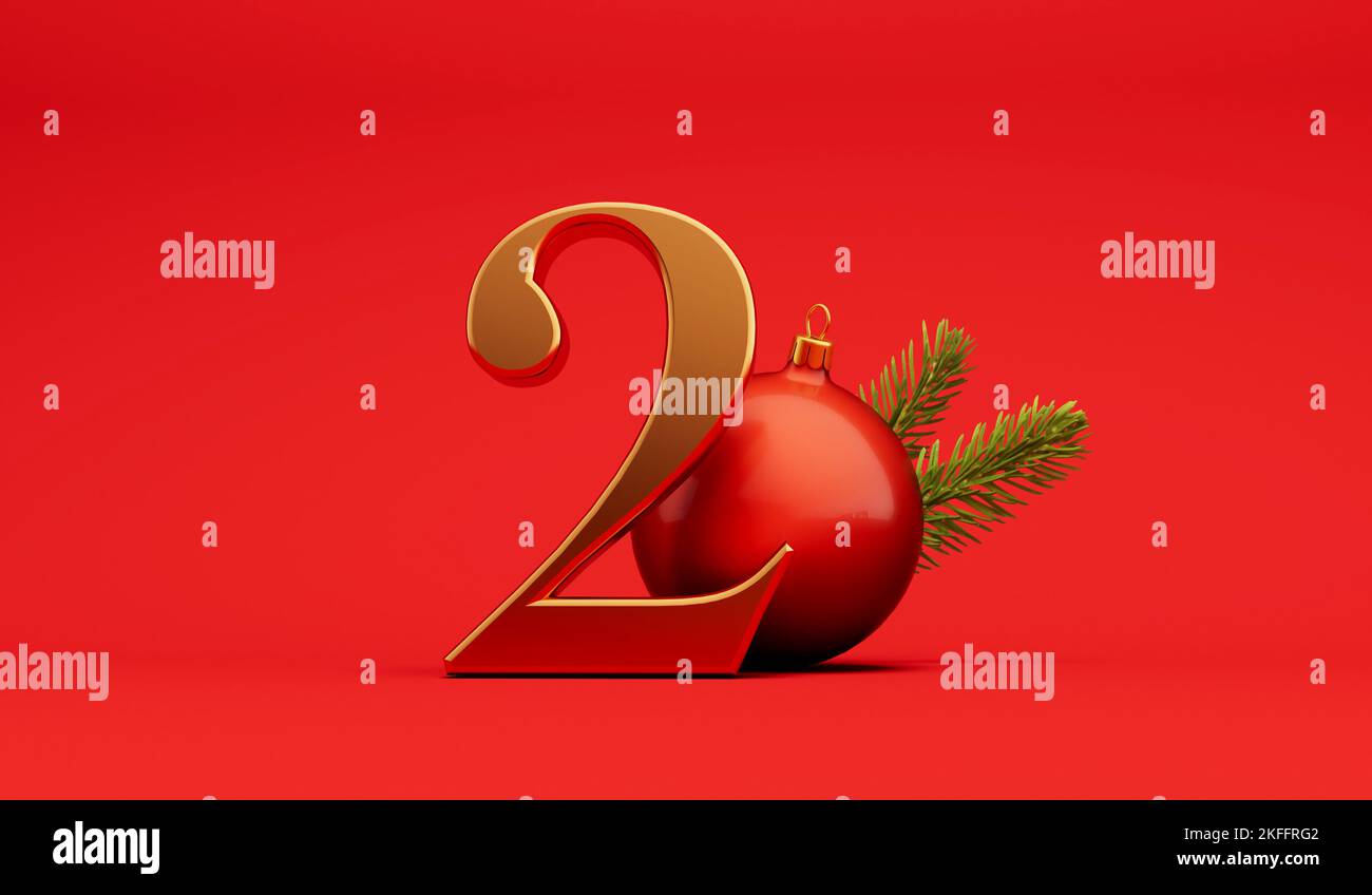 The 12 days of christmas. 2nd day festive background gold lettering ...