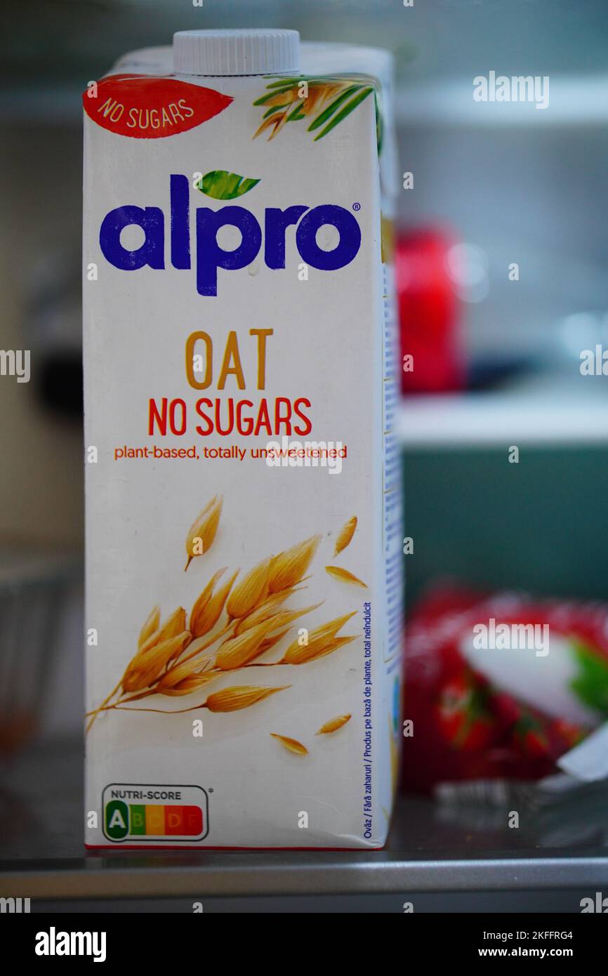 Alpro oat milk hi-res stock photography and images - Alamy