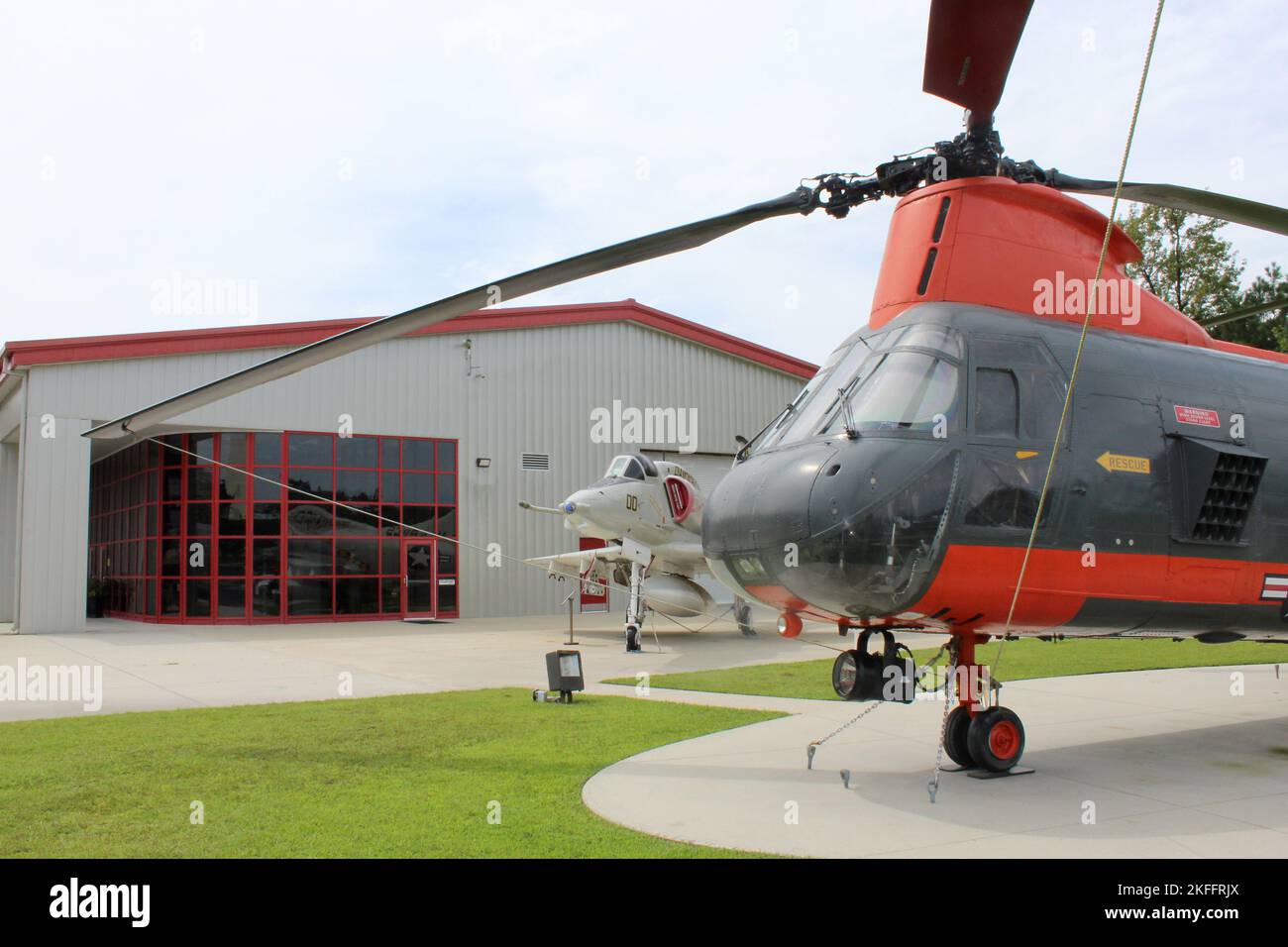 An HH-46 Pedro search and rescue helicopter on display after two Fleet ...