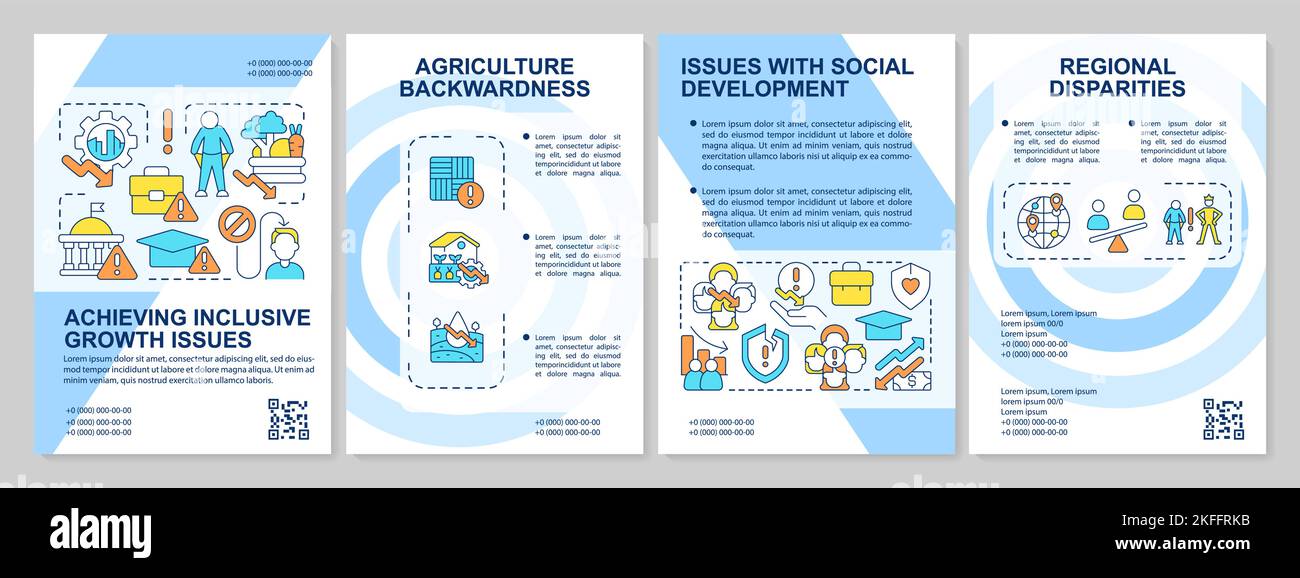 Challenges of inclusive development blue brochure template Stock Vector ...