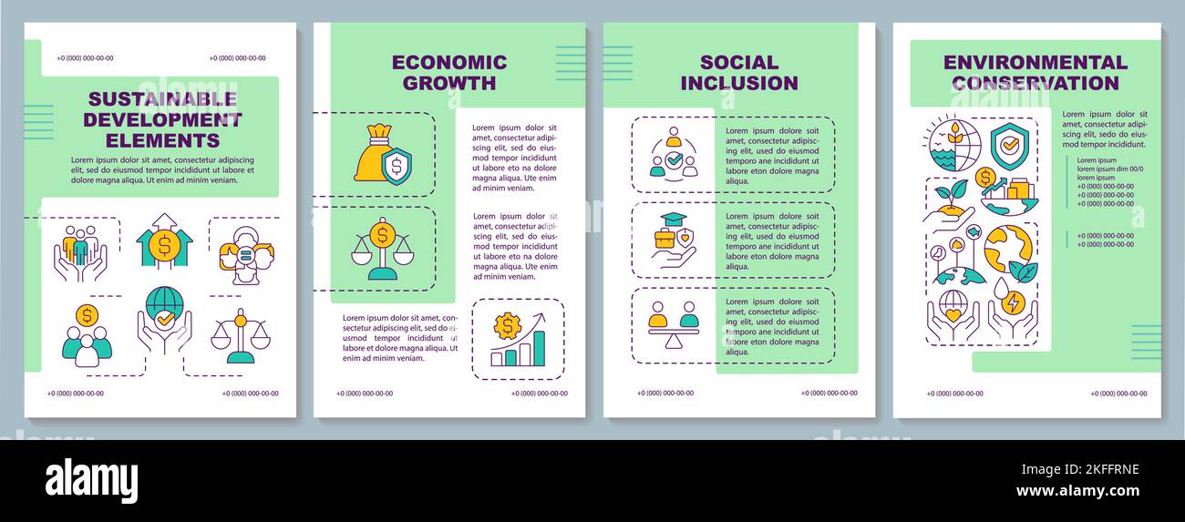 Fundamentals of sustainable development brochure template Stock Vector ...