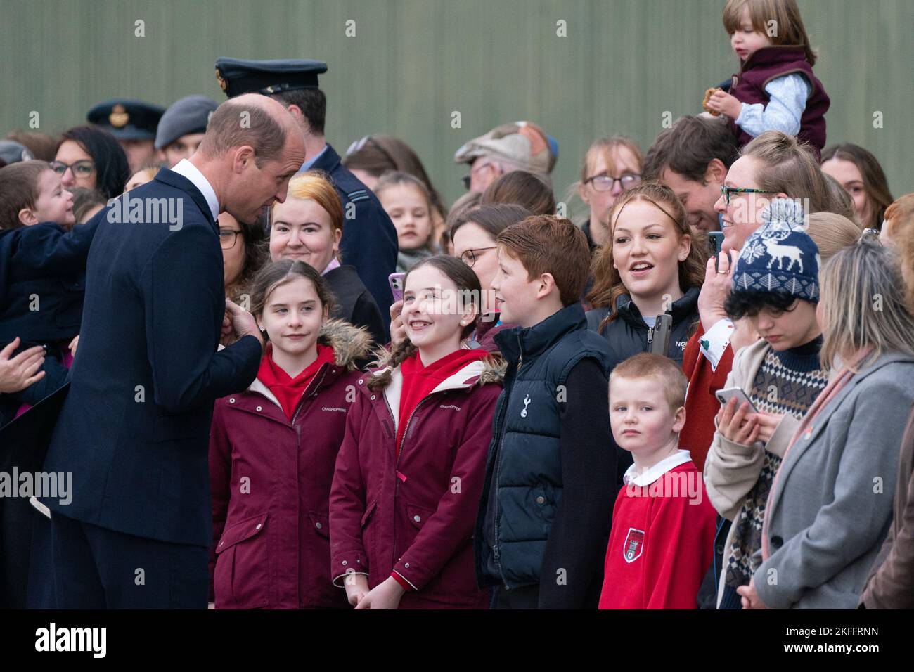 The Prince of Wales meets George Warren, 10, and twins Abbie and Steph ...