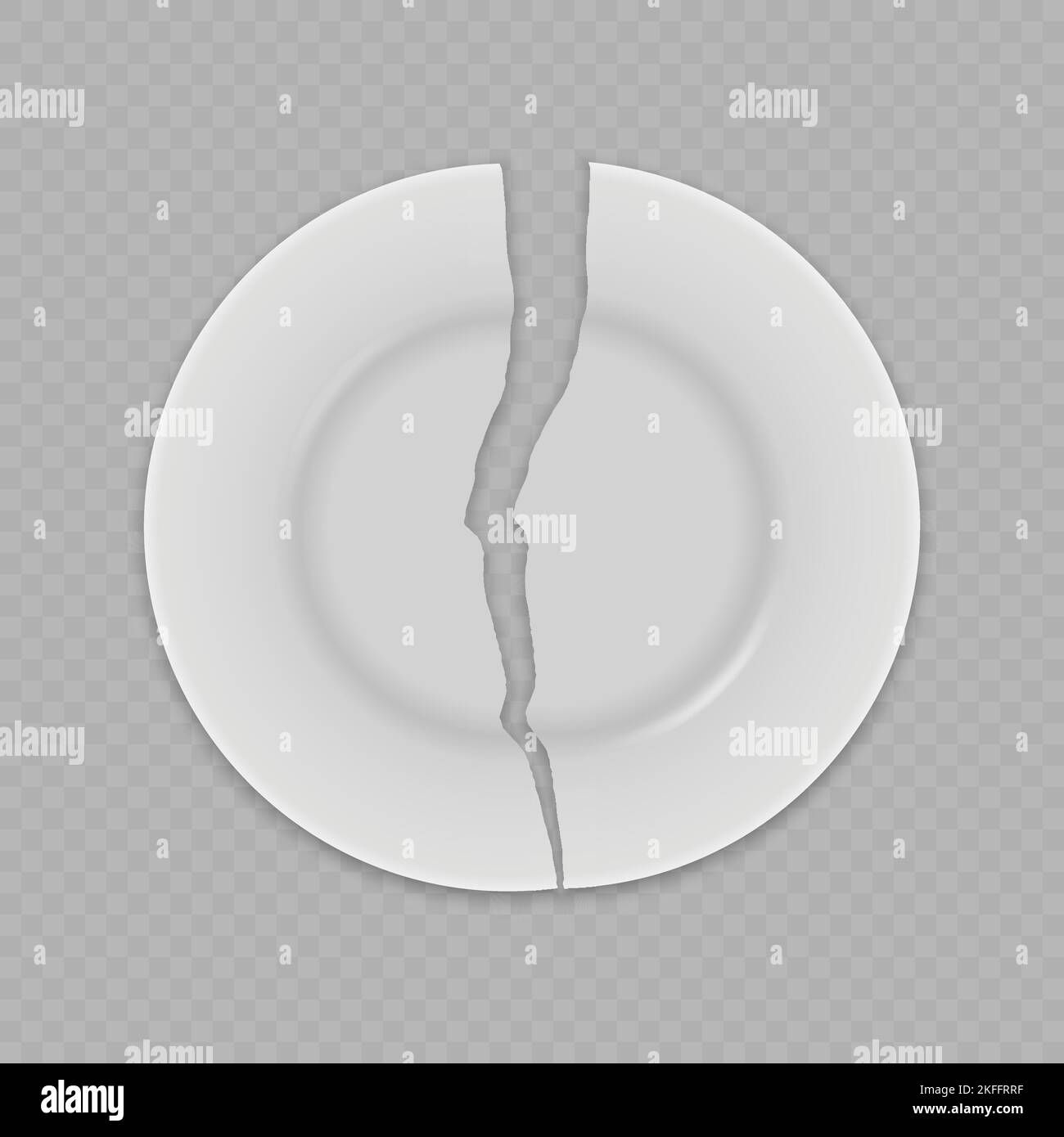 Realistic white broken plate dish isolated on transparent background ...