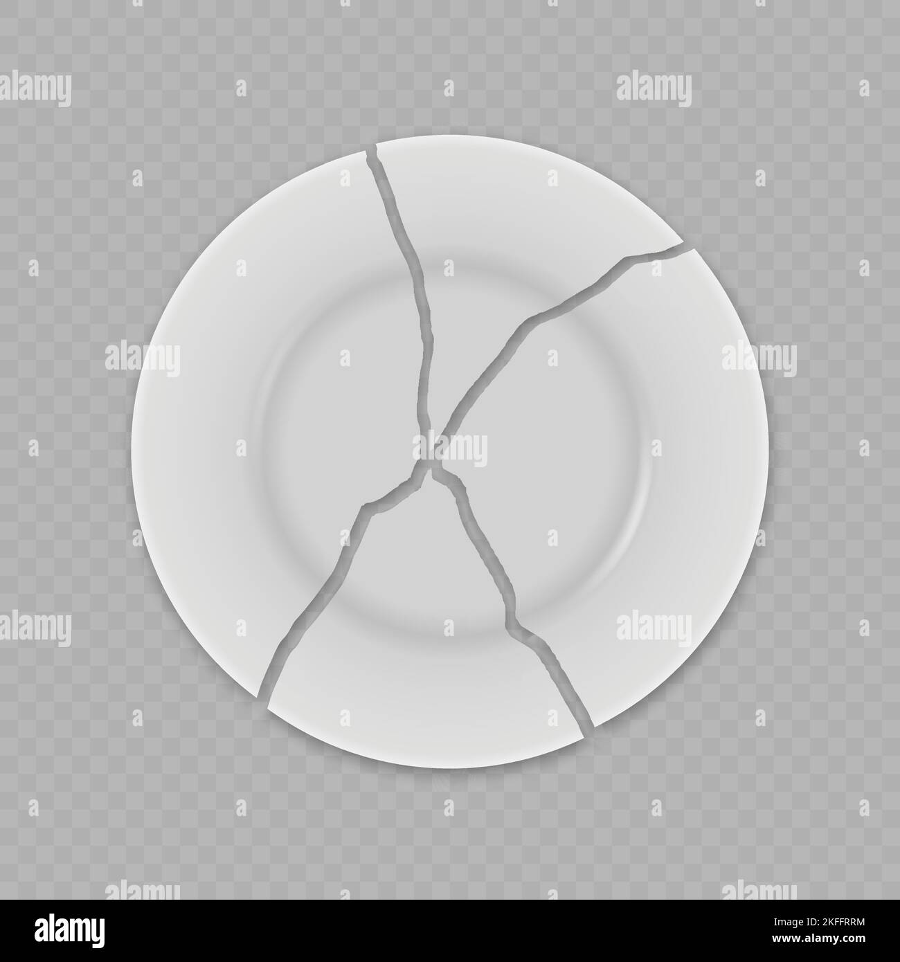 Realistic white broken plate dish isolated on transparent background ...