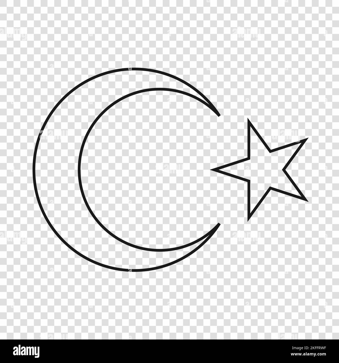Thin line emblem of Turkey. National symbol on transparent background ...