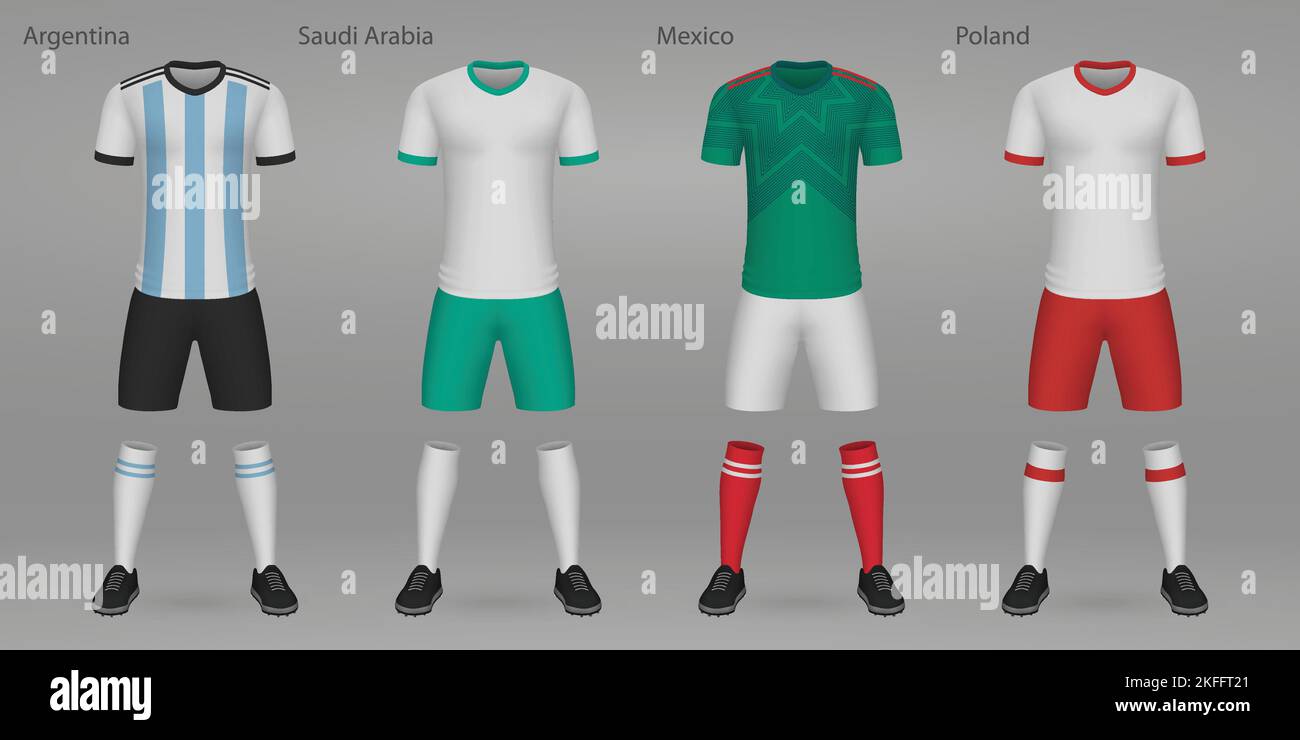 Set of football kits, shirt template for soccer jersey Stock Vector ...