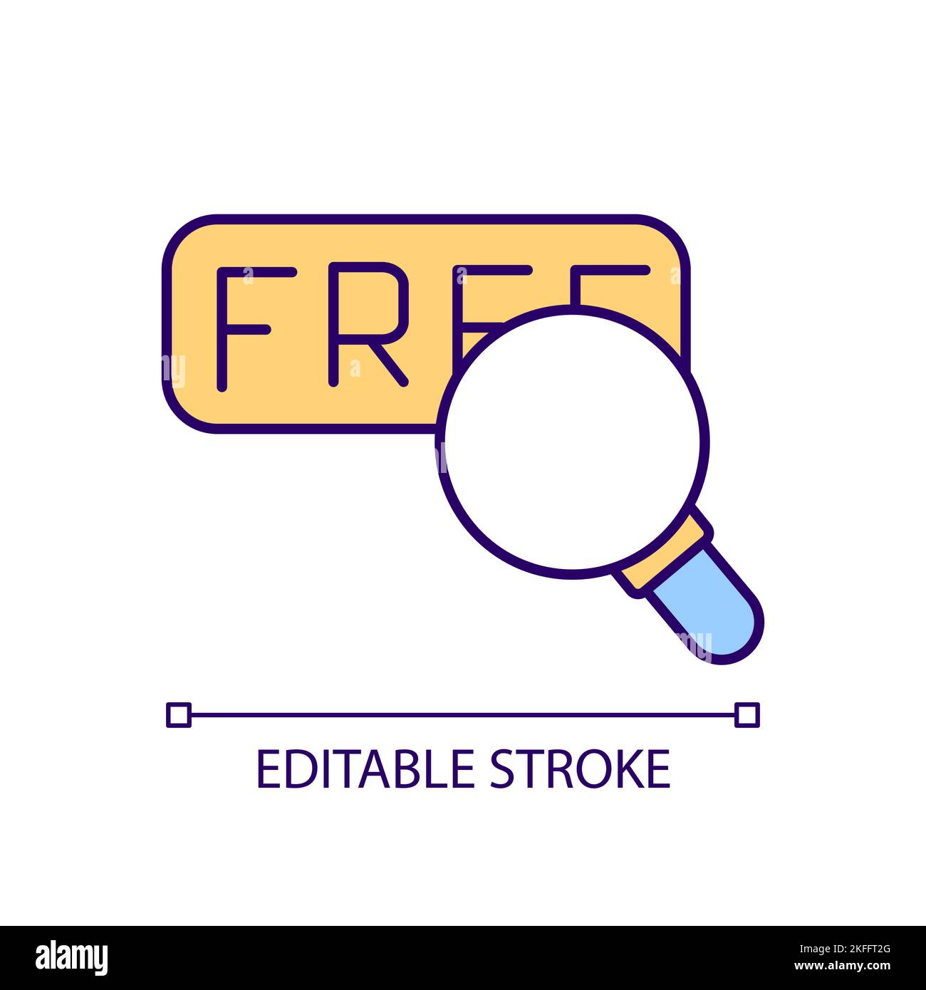 Searching free products RGB color icon Stock Vector Image & Art - Alamy