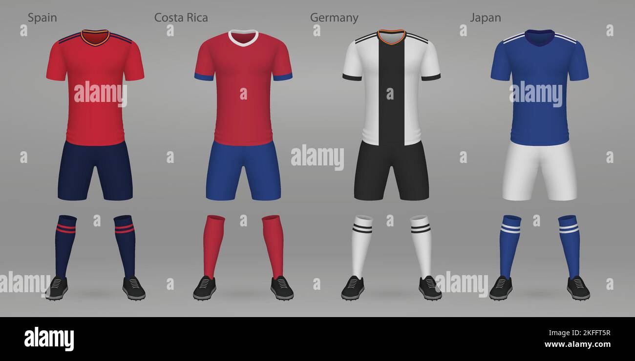 Set of football kits, shirt template for soccer jersey Stock Vector ...