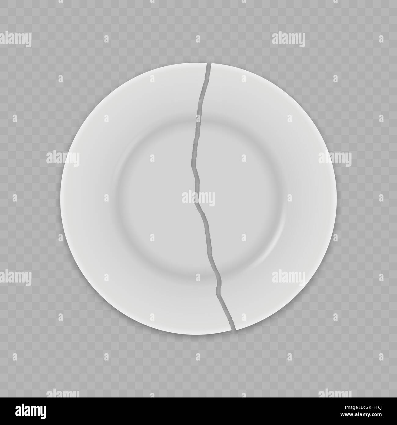 Realistic white broken plate dish isolated on transparent background ...