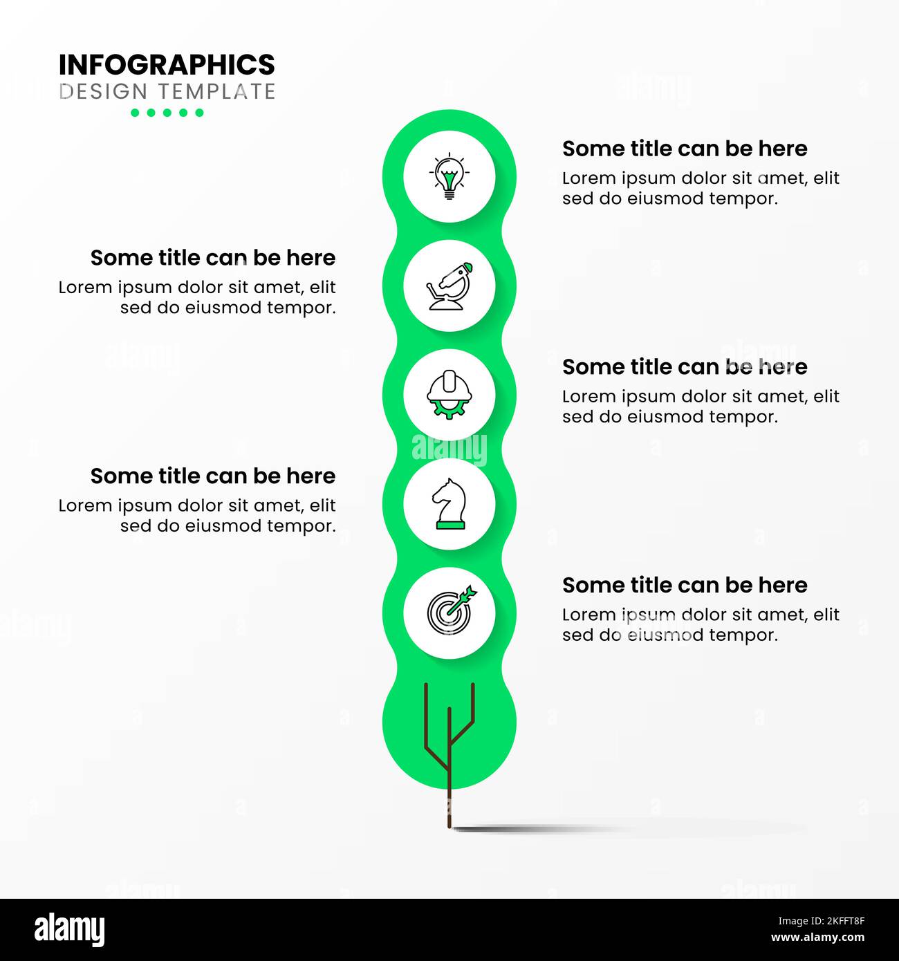 Infographic template with icons and 5 options or steps. Tree. Can be ...