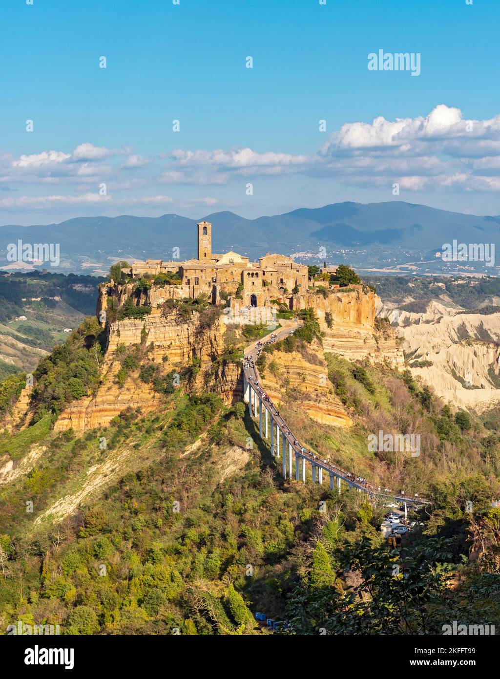 View of old hill-top town of Civita di Bagnoregio, Italy Stock Photo ...
