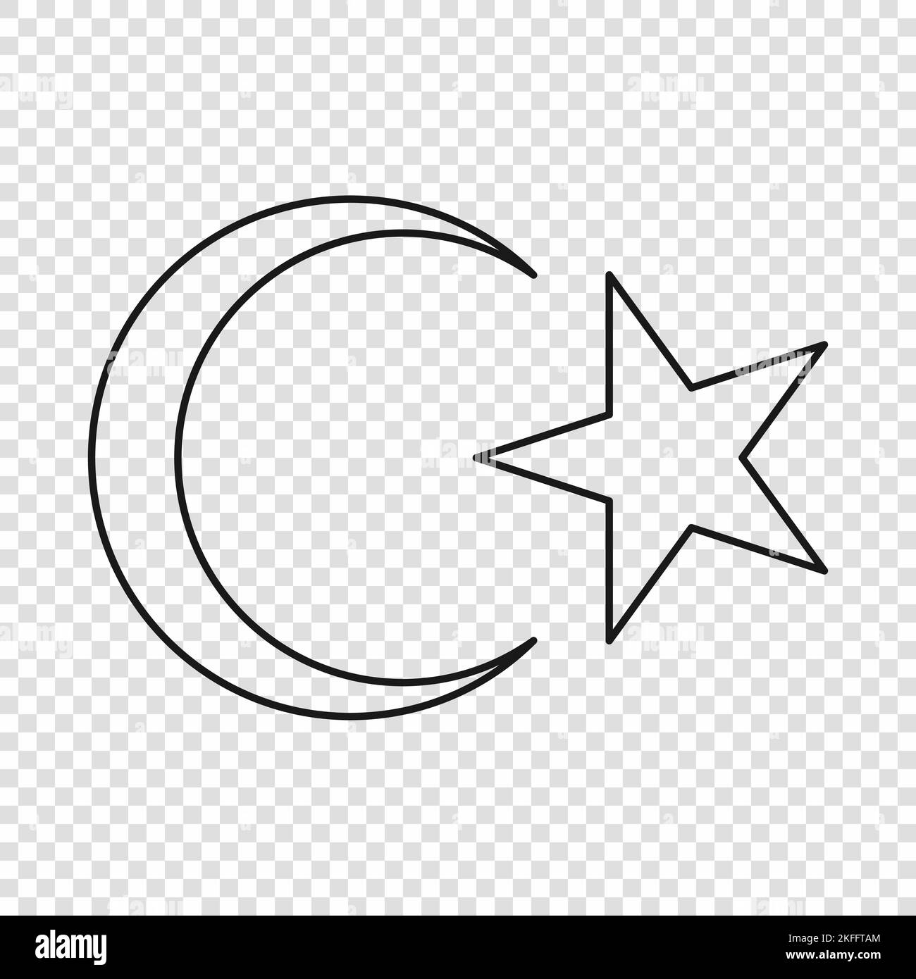 Thin line emblem of Libya. National symbol on transparent background ...