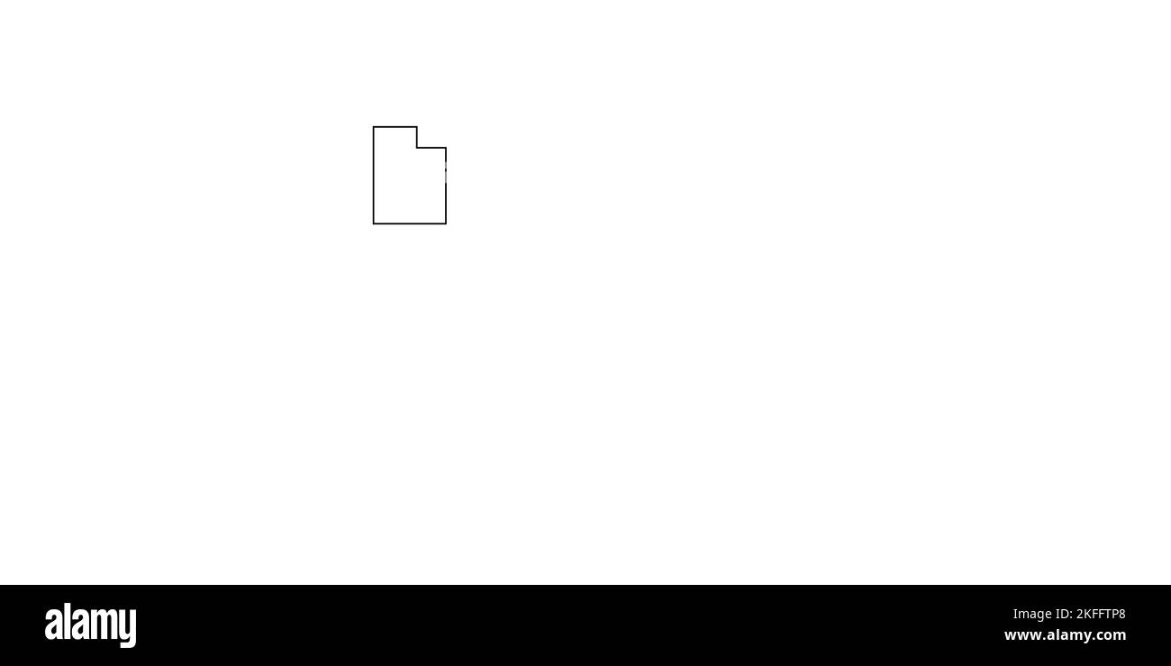 Utah state of United States of America, USA. Simplified thick black ...